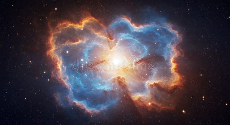 Dramatic Nebula Explosion with Bright Light and Starry Sky Display ...