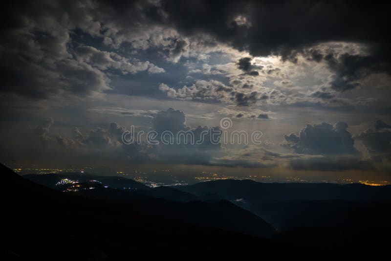 Dramatic Night with Clouds and Moon Stock Photo - Image of dramatic ...