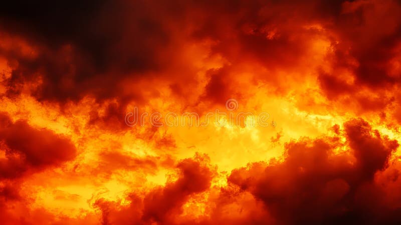 Dramatic Night Sky Background Featuring Fiery Explosions and Ominous ...
