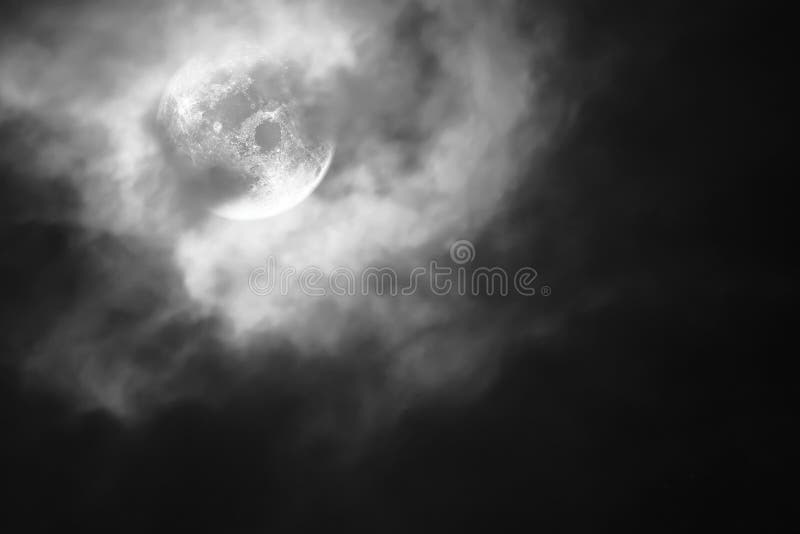 Dramatic of Night Sky and Clouds with Full Moon. Stock Photo - Image of ...