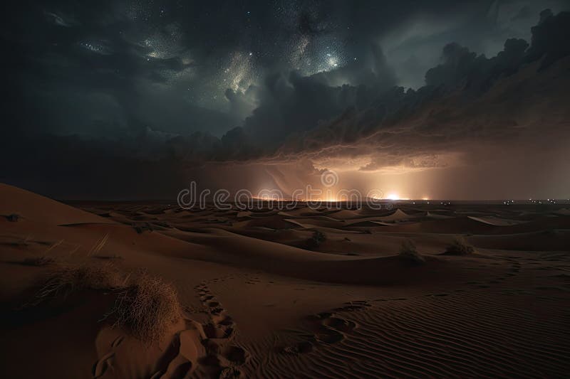 Dramatic Night Sky Filled with Lightning, Visible Even through the ...