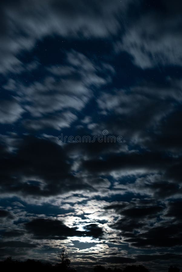 Dramatic Night Sky with Moonlight Stock Photo - Image of dark, moody ...