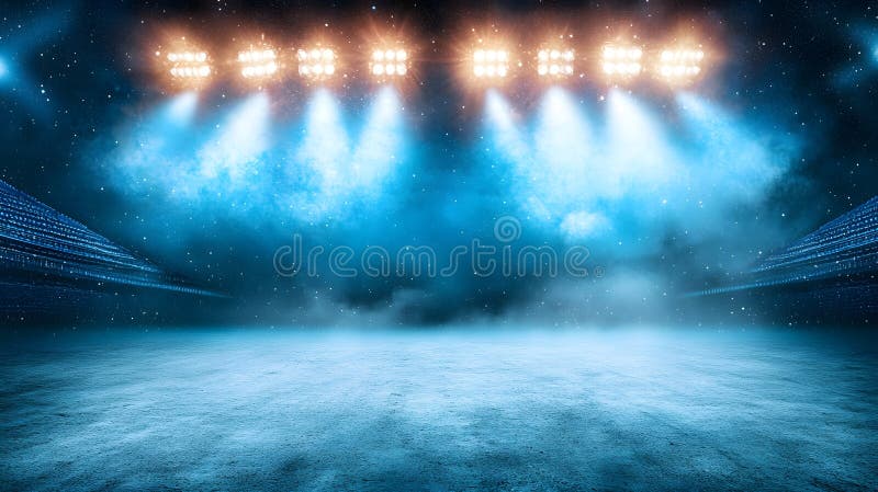 Dramatic Night Stadium Stage Lights Background Royalty Free Image Stock ...