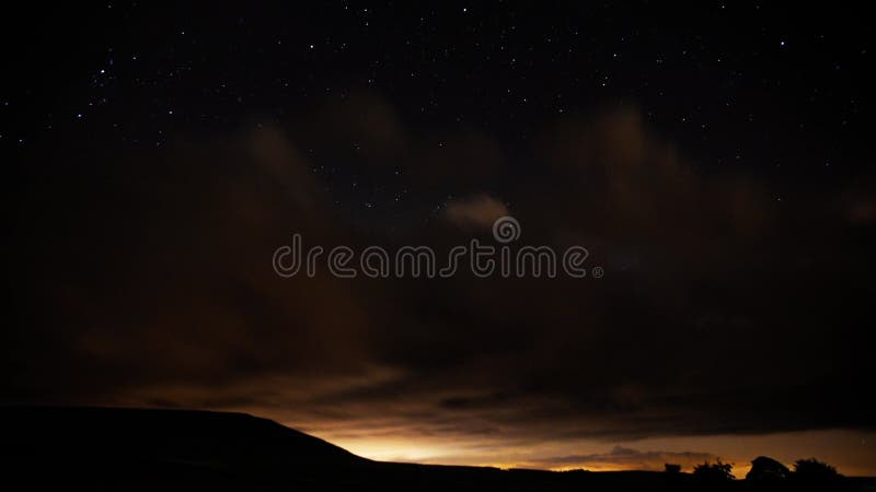 Dramatic Night Timelapse of Starry Sky and Dark Clouds. Stock Video ...
