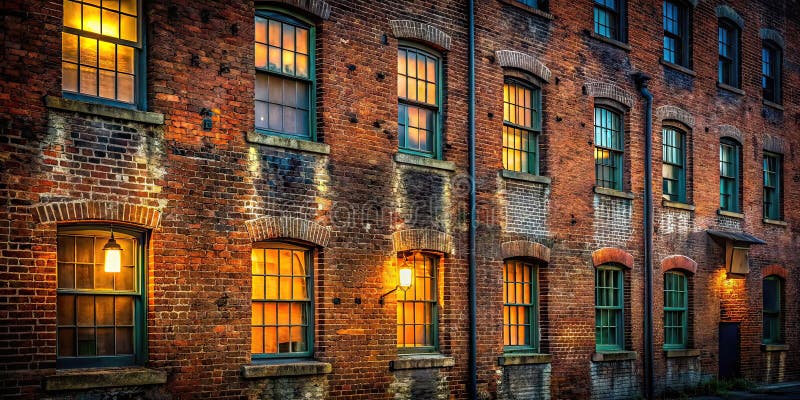 Dramatic Nightfall at an Old Brick Building a Long Exposure Study of ...