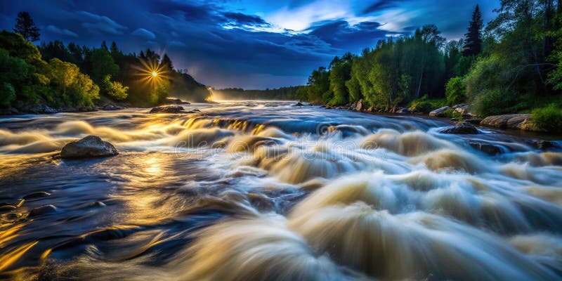 Dramatic Nighttime Whitewater Stock Illustrations – 2 Dramatic ...