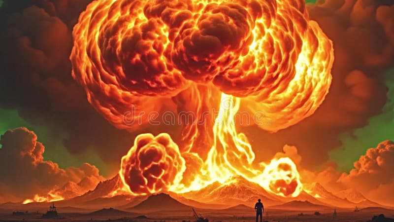 Dramatic Nuclear Explosion, Detailed Visual Effects Capturing the ...