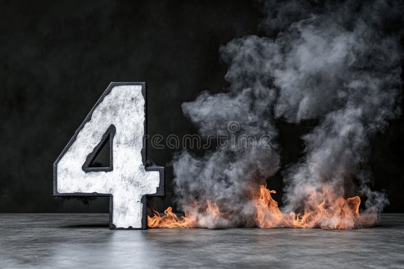 Number Four Smoke Flames Dark Background Stock Photos - Free & Royalty ...