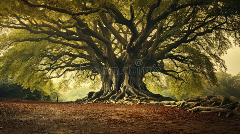 Dramatic oak tree roots stock image. Image of intricate - 361291709