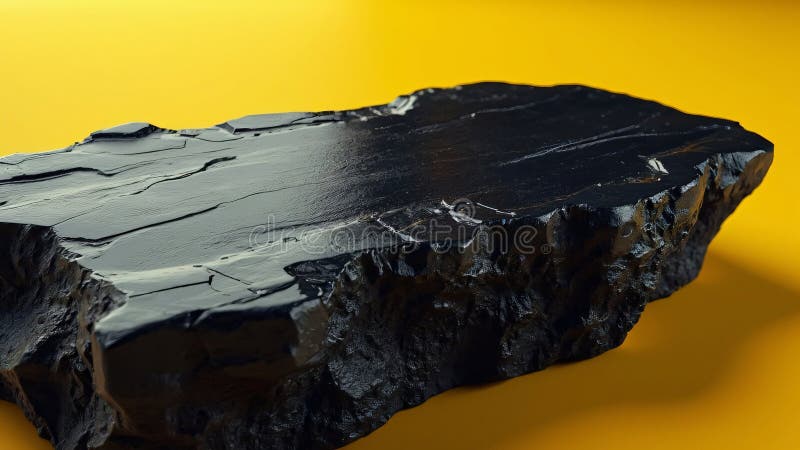 Dramatic Obsidian Rock Texture, Yellow Background, High Quality Image ...