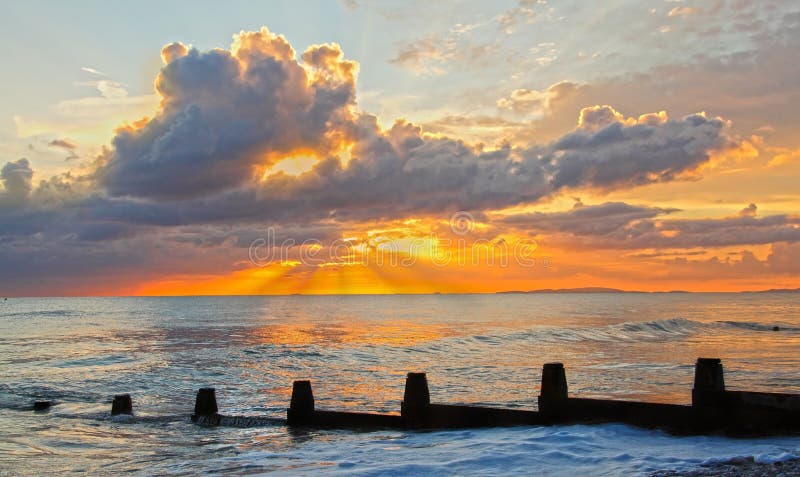 Sunset sunbeams stock photo. Image of cloud, sunrise - 36337122