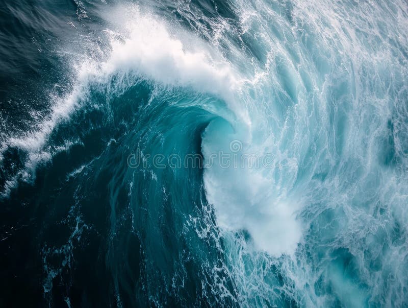 A Dramatic Ocean Wave Crashing Powerfully, Capturing the Energy and ...