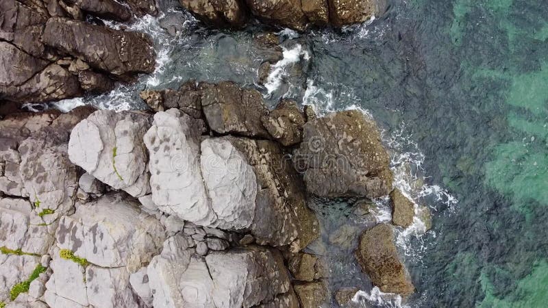 Dramatic Ocean Waves Breaking on Rocks Cantabria, Spain Stock Footage ...