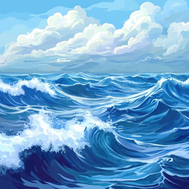 Dramatic Ocean Waves Under a Dynamic Sky Stock Image - Image of oceanic ...