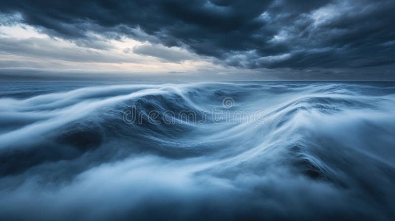 Ethereal Clouds Flowing Dark Sky Atmospheric Background Stock Photos ...