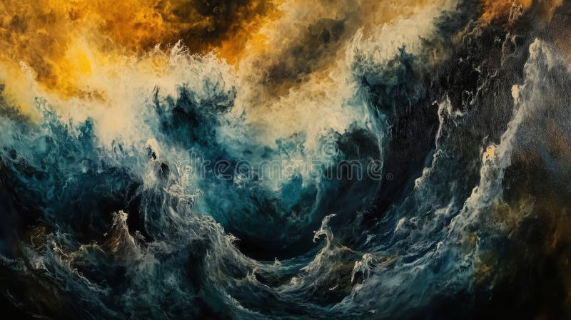 Dramatic Ocean Waves in Vibrant Colors Capturing the Power of Nature ...