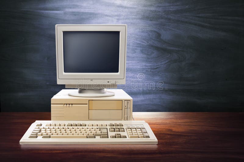 Old Computer, Keyboard CPU And Monitor Stock Image - Image of classic ...