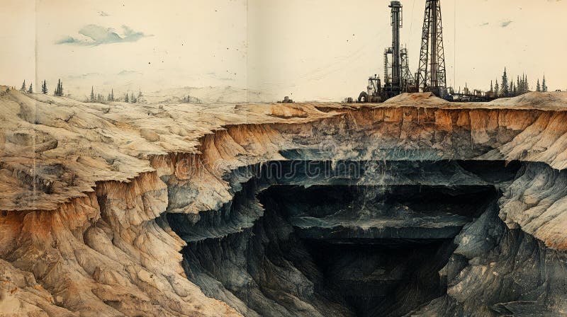 Open Pit Mine Landscape Stock Illustrations – 1,121 Open Pit Mine ...