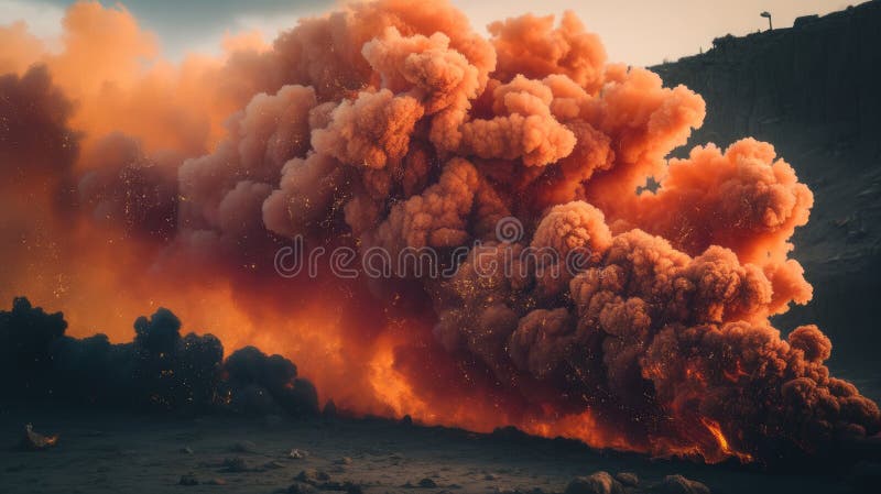 Dramatic Orange and Black Smoke Explosion Creating a Striking Visual ...