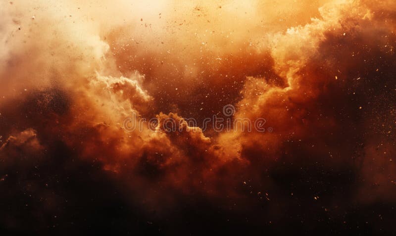 Dramatic Orange and Brown Cloud Formation with Particles and Texture in ...