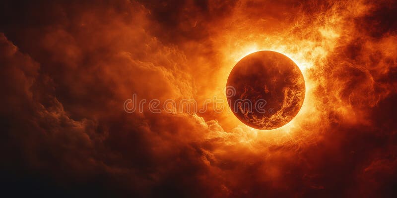 Fiery Orange Cloudscape Dramatic Celestial Display Stock Photos - Free ...
