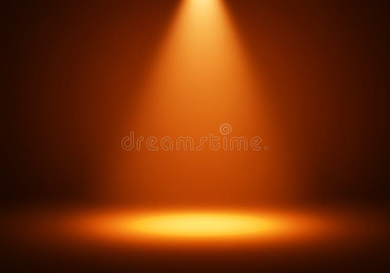 Dramatic Orange Spotlight on Empty Stage with Dark Background Stock ...