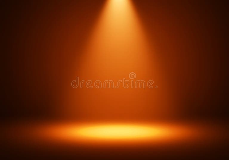 Dramatic Orange Spotlight on Empty Stage with Dark Background Stock ...