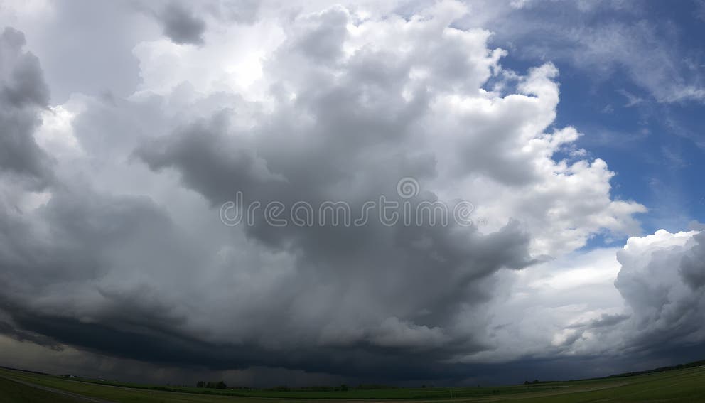 Dramatic Panorama of an Approaching Storm Front, with Fast-moving ...