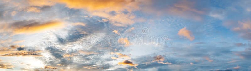 Dramatic Panorama Sky with Cloud on Sunrise and Sunset Time. Stock ...
