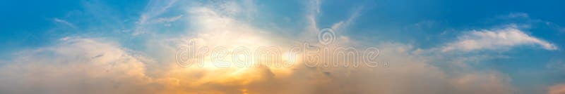 Dramatic Panorama Sky with Cloud on Sunrise and Sunset Time. Stock ...