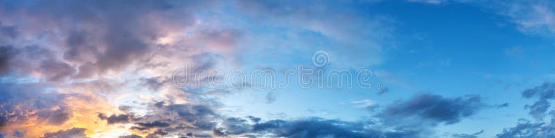 Dramatic Panorama Sky with Cloud on Sunrise and Sunset Time. Stock ...