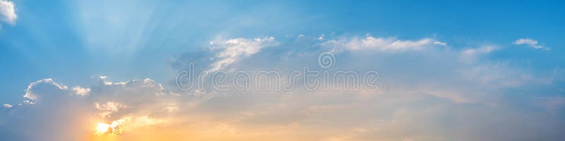 Dramatic Panorama Sky with Cloud on Sunrise and Sunset Time. Stock ...