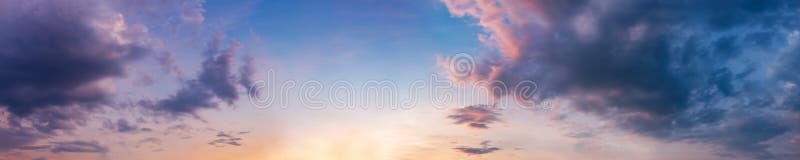 Dramatic Panorama Sky with Cloud on Sunrise and Sunset Time. Stock ...