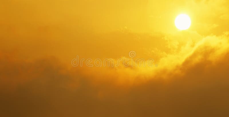 Dramatic Panoramic Background with a Brilliant White Sun Positioned in ...