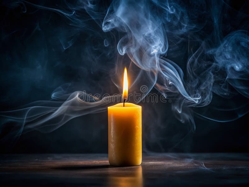 Dramatic Panoramic View of a Burning Candle Flame Against a Striking ...