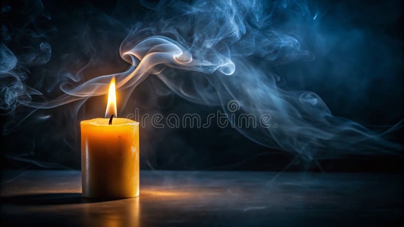 Dramatic Panoramic View of a Burning Candle Flame Against a Striking ...