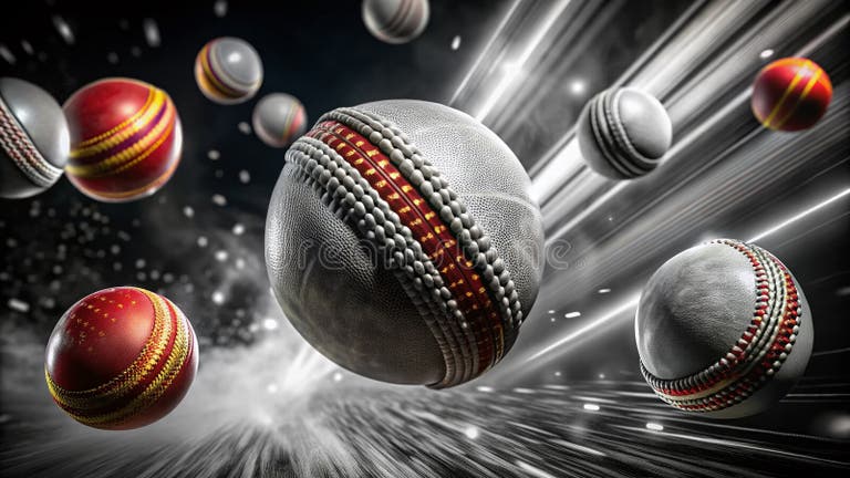 Dramatic Panoramic View of a Cricket Ball in Motion Capturing the Speed ...