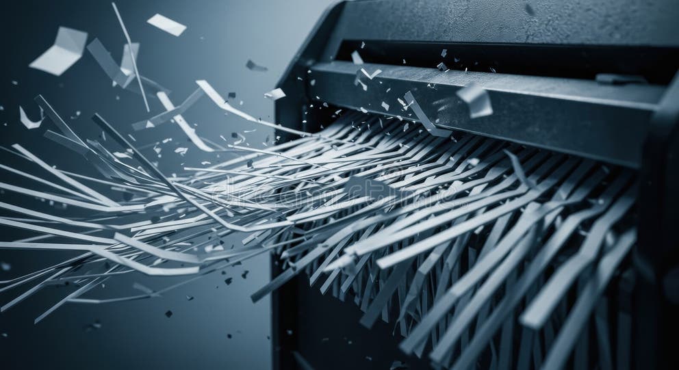 Dramatic Paper Shredder in Motion: Shredding Strips Flying in Dynamic ...