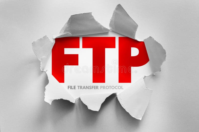 A Dramatic Paper Tear Reveals Bold FTP Letters with the Phrase "File ...
