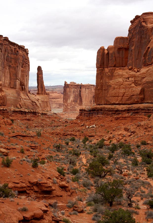 Dramatic Park Avenue Trail View in Arches National Park Stock Photo ...