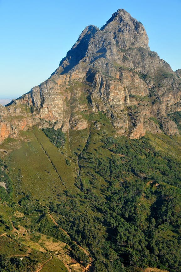 The Dramatic Peak of Simonsberg Mountain Stock Photo - Image of level ...