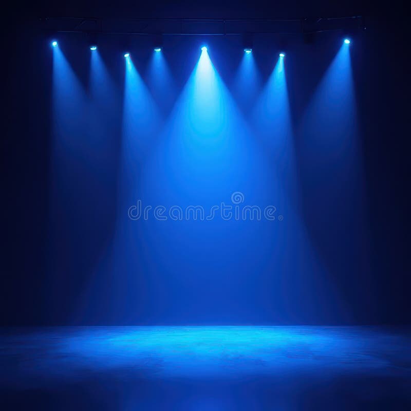 Dramatic Performance Setting: Vibrant Lights, Fog, and Blue-Tinted ...