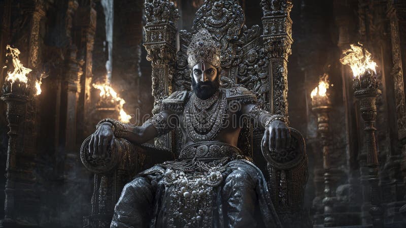 Dramatic Perspective of Ravana Resting in Ancient Temple Surrounded by ...