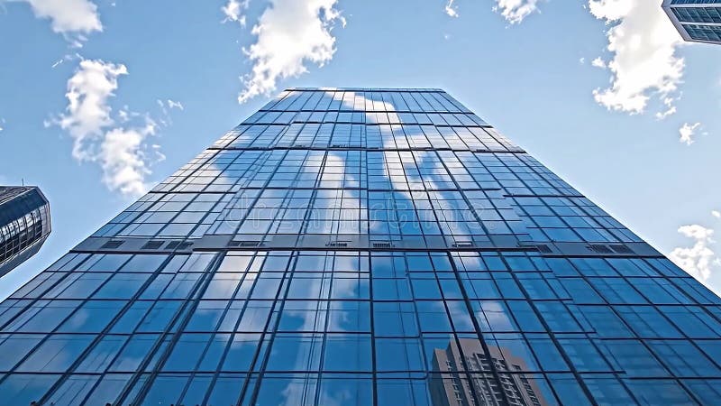 Dramatic Perspective of a Skyscraper S Glass Facade in Abu Dhabi ...