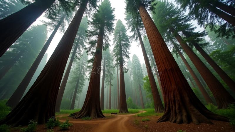 Forest of Titans: a Low-Angle Perspective of Towering Redwood Trees ...