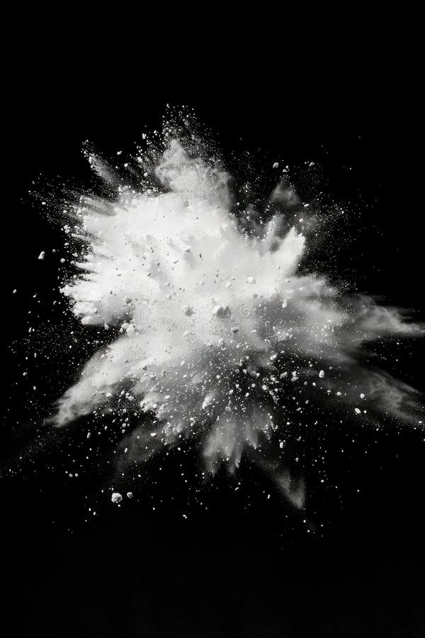 A Dramatic Photograph of a White Powdered Cloud in Black and White ...