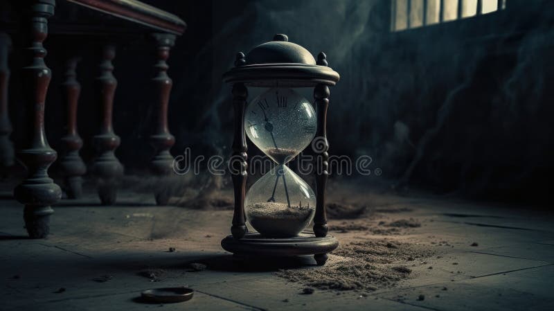 Dramatic Picture with Vintage Clock. Stock Illustration - Illustration ...