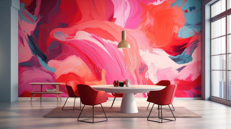 Dramatic Pink and Purple Sunset Over Calm Ocean Stock Illustration ...