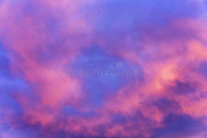 Dramatic Pink Sunset in the Evening Sky. Background Stock Photo - Image ...