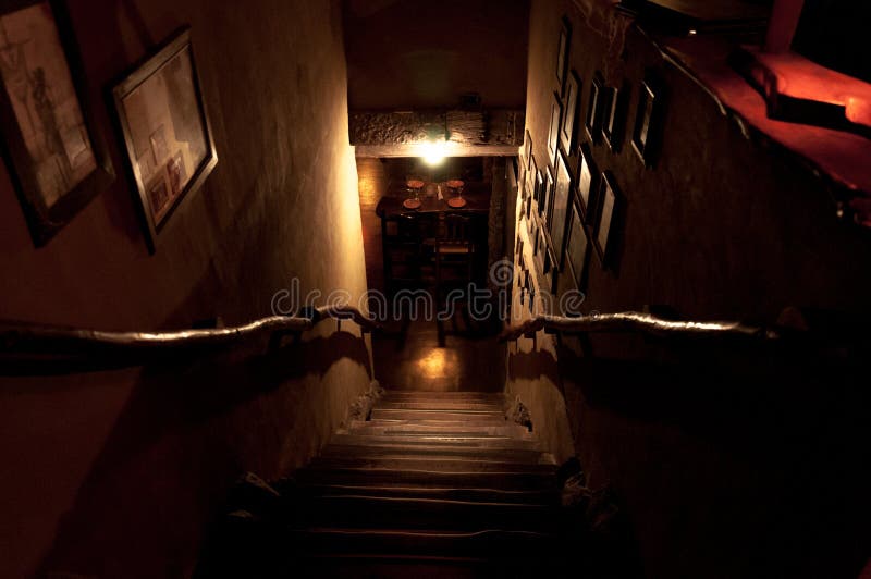 Dramatic Point of View of Stairs from Upside Stock Image - Image of ...